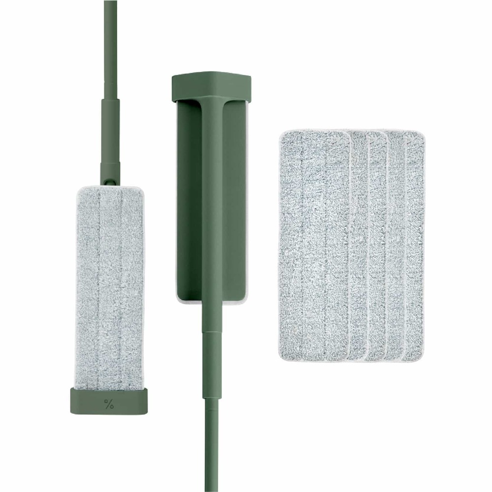 百潔 PERCENT｜QUICK MOP 平板拖把2入(綠)＋替換拖布10入 | 有.設計 uDesign